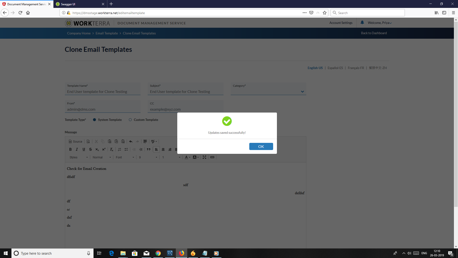 Dms 998 Dms Clone Email Template User Able To Create Template